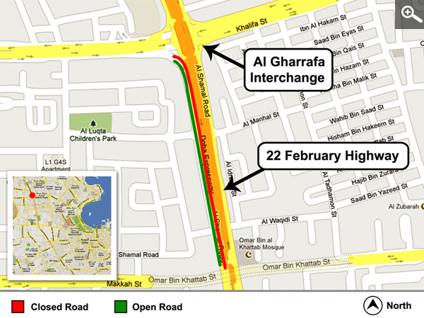 Partial Closure of 22 February Street Near Gharrafa Interchange