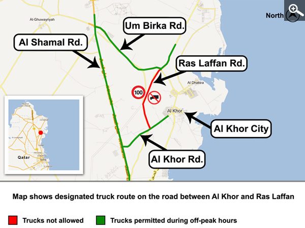 Change of Truck Route on Ras Laffan Road
