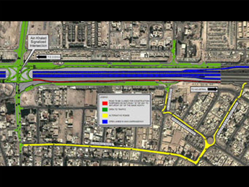 Temporary closure of a section of the service road coming from ...