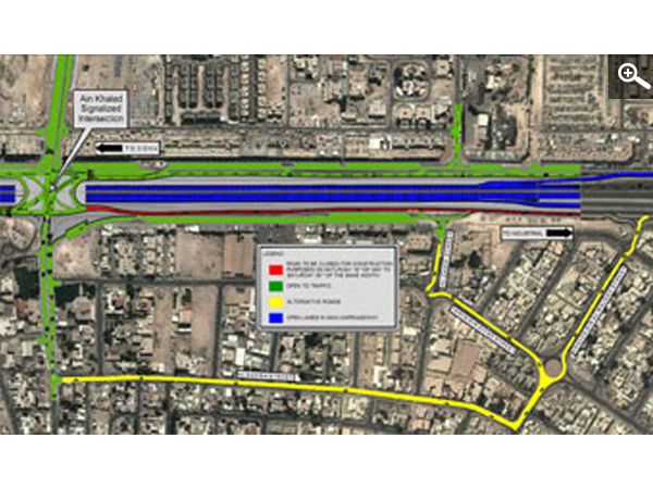 Temporary closure of a section of the service road coming from ...