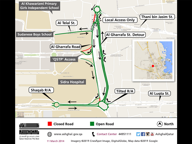 Ashghal announces new traffic diversion on Al Gharrafa street