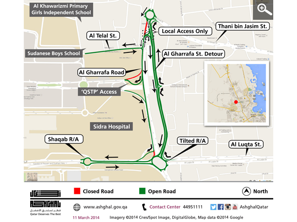 Ashghal announces new traffic diversion on Al Gharrafa street