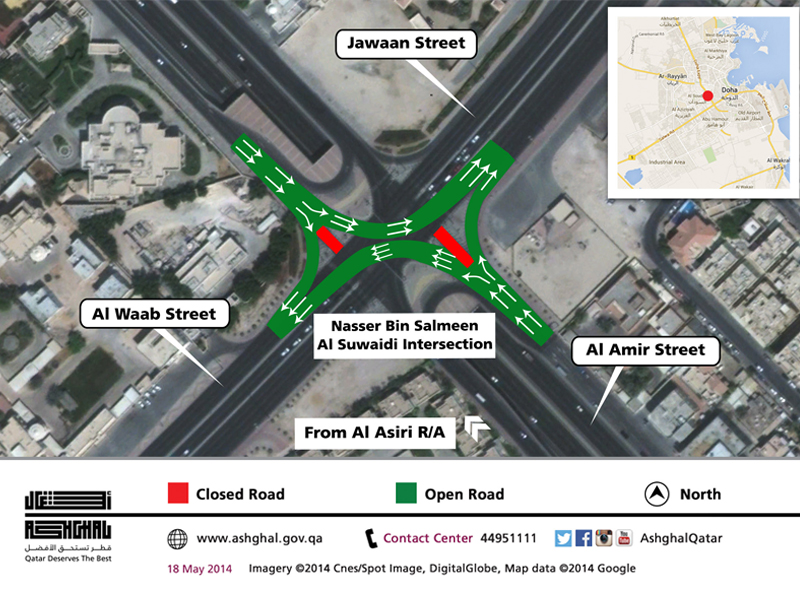 Partial and temporary closure at Al Sudan intersection