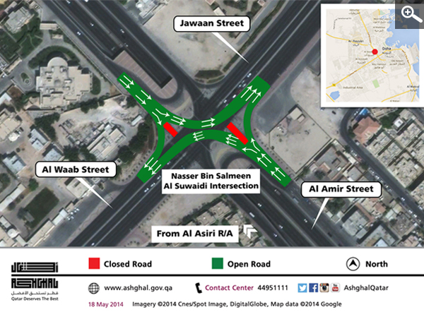 Partial and temporary closure at Al Sudan intersection