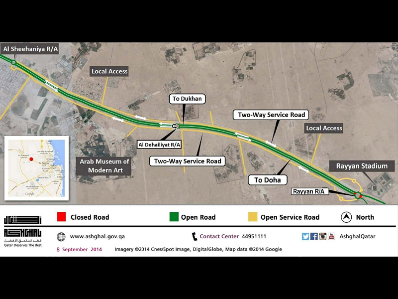 Change of Traffic Movement on Dukhan Highway – Central