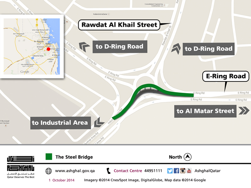 Ashghal:Opening Al Obaidli Steel Bridge Completely to Traffic