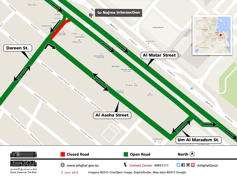 Closure of One Direction on Dareen Street Heading Towards Airport Street