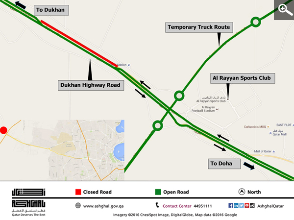 Temporary Closure and Diversion on part of Dukhan Highway Leading from ...