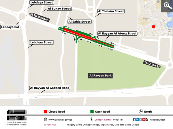 Temporary Closure and Diversion on Part of Al Rayyan Al Ateeq Street