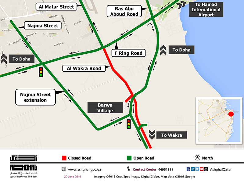Traffic Diversion on part of Al Wakra Road