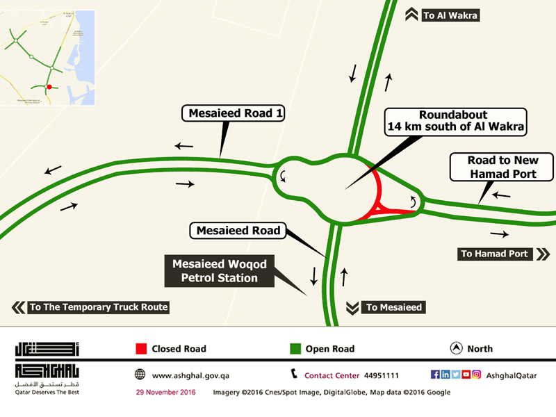 Three Month Minor Traffic Diversion on Mesaieed Road