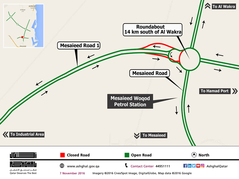 Three Month Minor Traffic Diversion on Mesaieed Road Roundabout