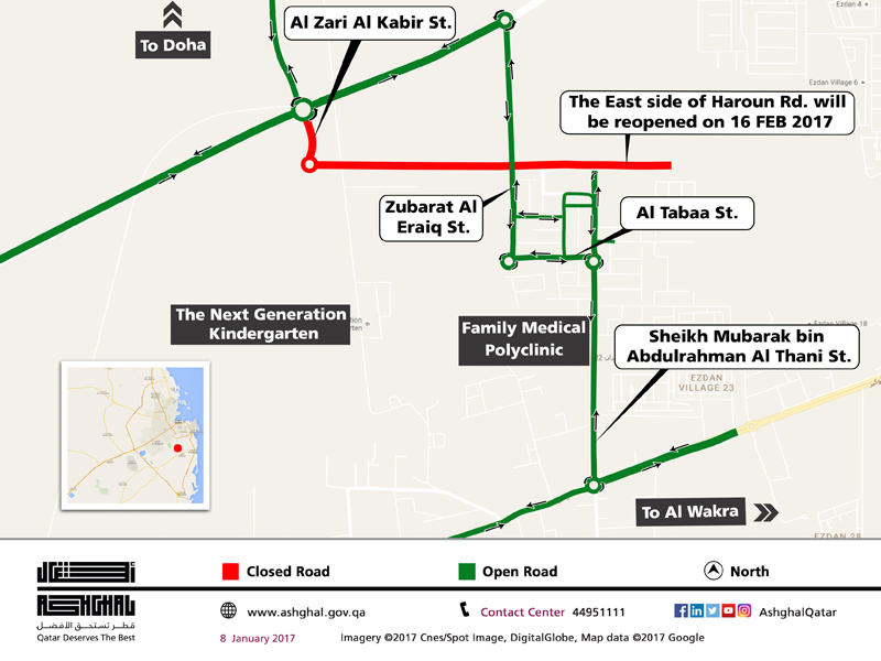 Temporary Diversion on Haroun Road in Al Wukair