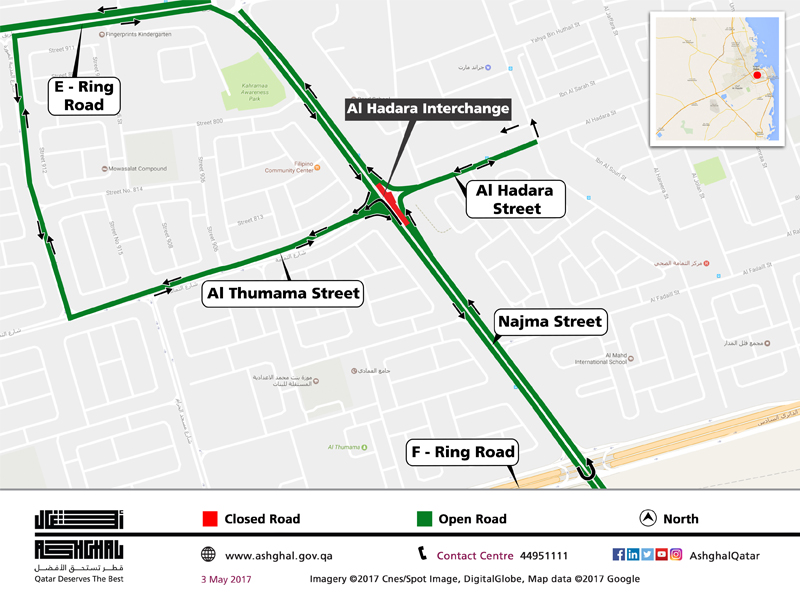 Partial Closure for a Day and a Half at Al Hadara Junction on Najma Street