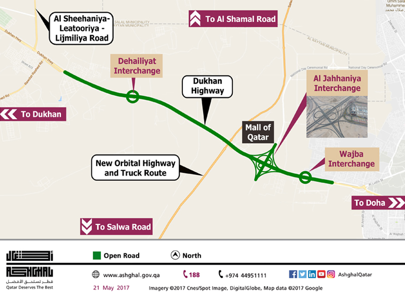 Ashghal opens all remaining roads on Dukhan Highway Central project