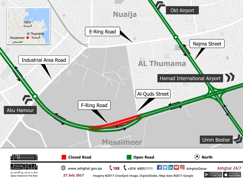 New Layout on F-Ring Road to Construct a Bridge with Al Wakra Bypass