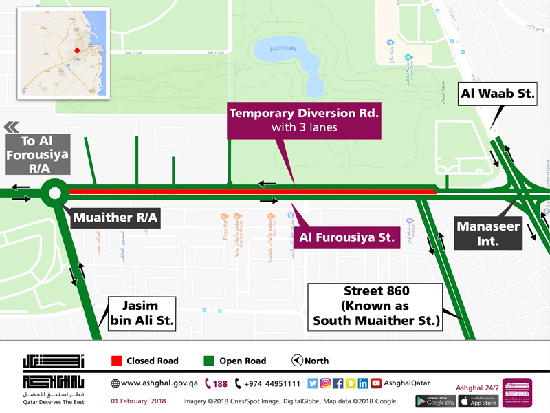 Diversion of Part of Al Furousiya St in the direction from Al Manaseer ...