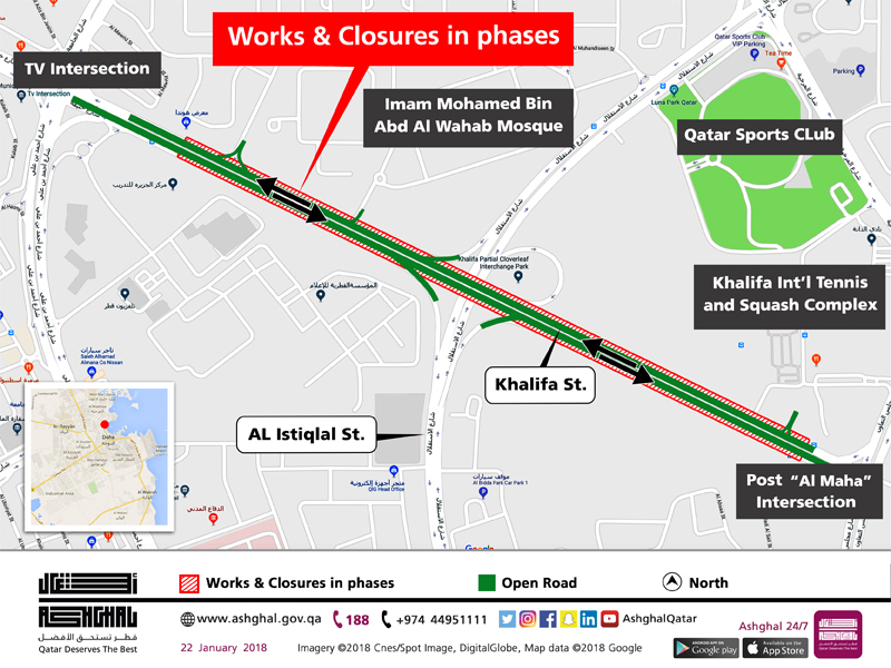 Temporary Closure of One Lane at Khalifa Street in Both Directions