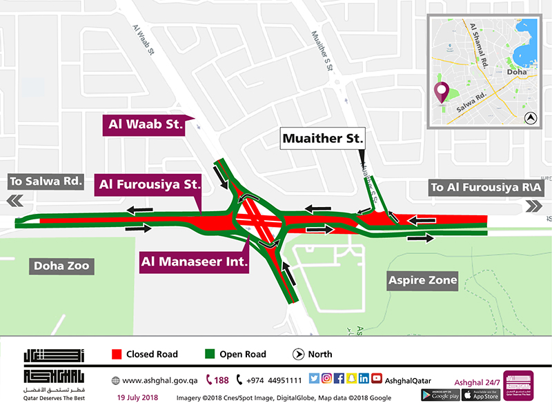 Al Manaseer Intersection Diverted into a Temporary Signal Controlled ...