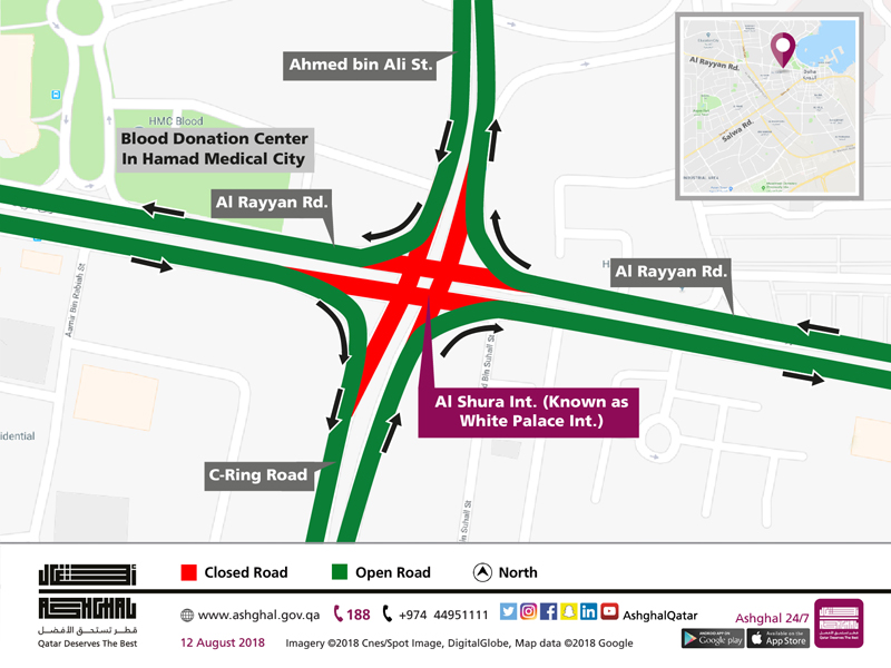 Temporary Closure on AlShura Intersection for 12 hours only
