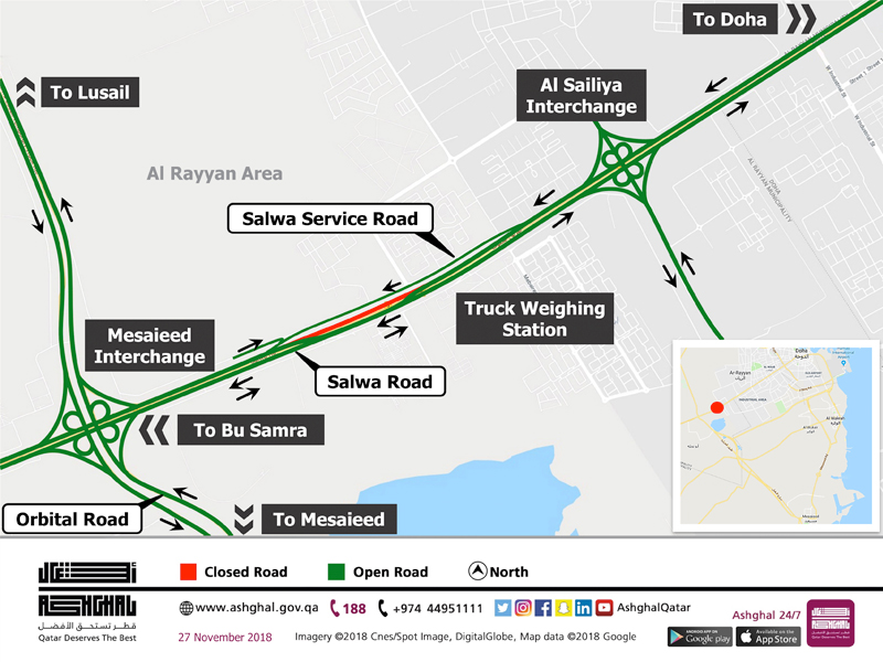 Three-Days Temporary Diversion on Salwa Road Westbound Carriageway ...