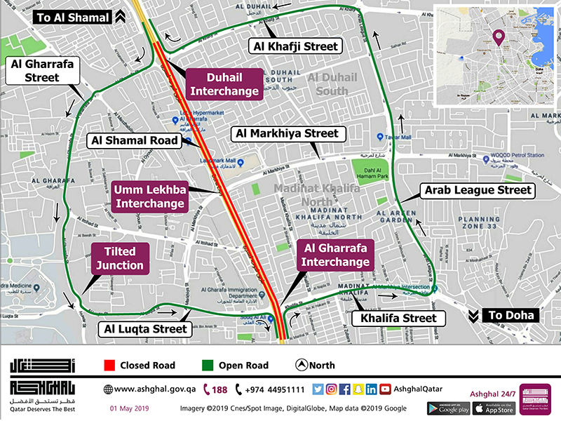 Daily 5 hour Closure of Al Shamal Road between Duhail and Al Gharrafa ...